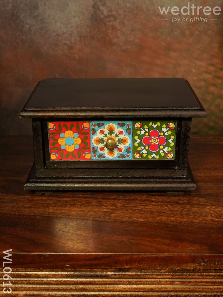 Wooden Single layered tile drawer box – Desify